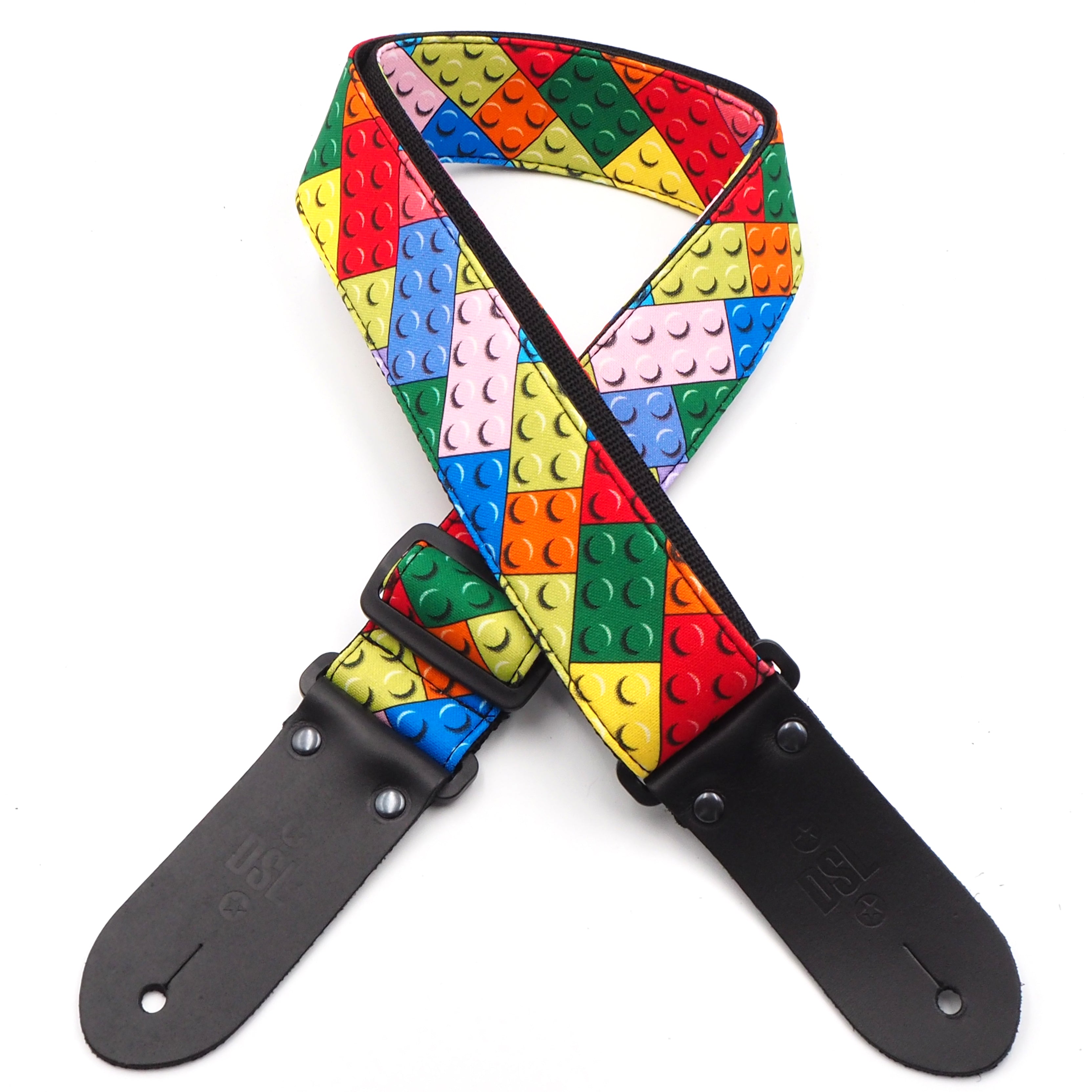 DSL 2" Handmade Guitar Strap - Brick Blocks | TurraMusic