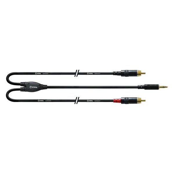Cordial Essentials 3.5mm Stereo to Dual RCA Gold 1.5m | Turramurra Music